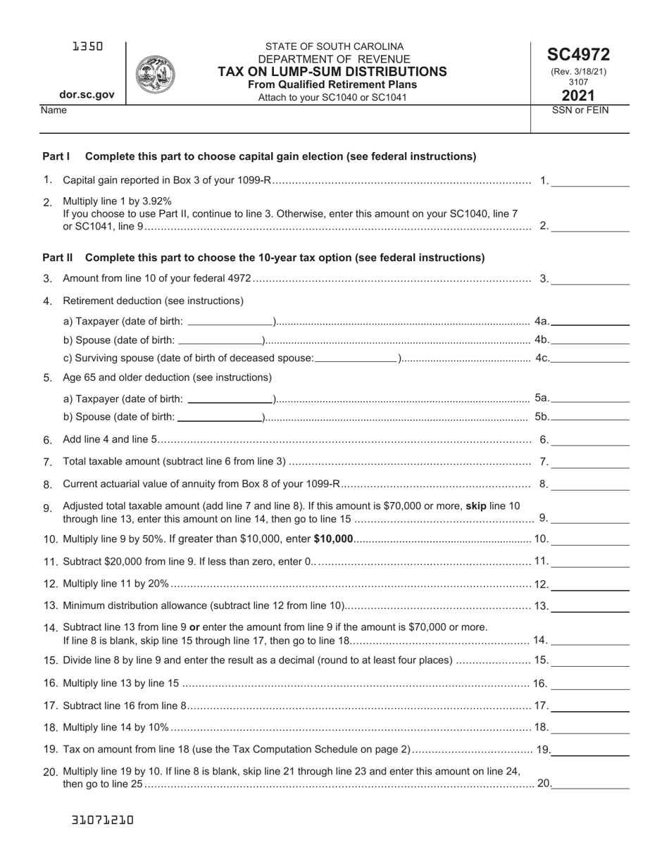 Form SC4972 - 2021 - Fill Out, Sign Online and Download Printable PDF ...