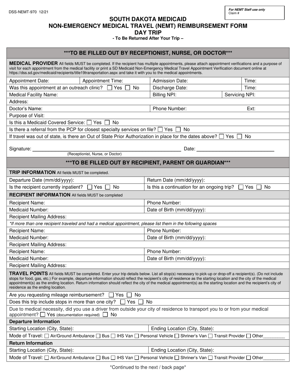 Form DSS-NEMT-970 - Fill Out, Sign Online and Download Printable PDF ...