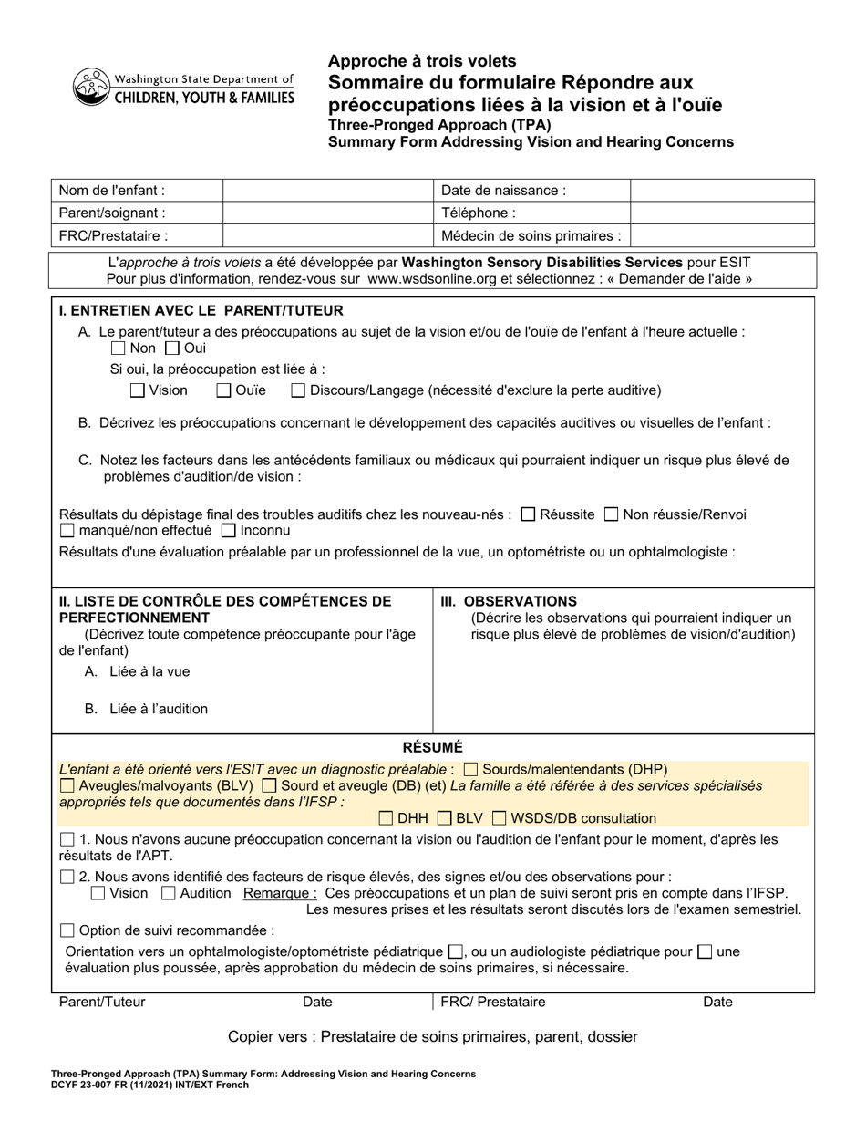 DCYF Forme 23-001 - Fill Out, Sign Online and Download Fillable PDF ...
