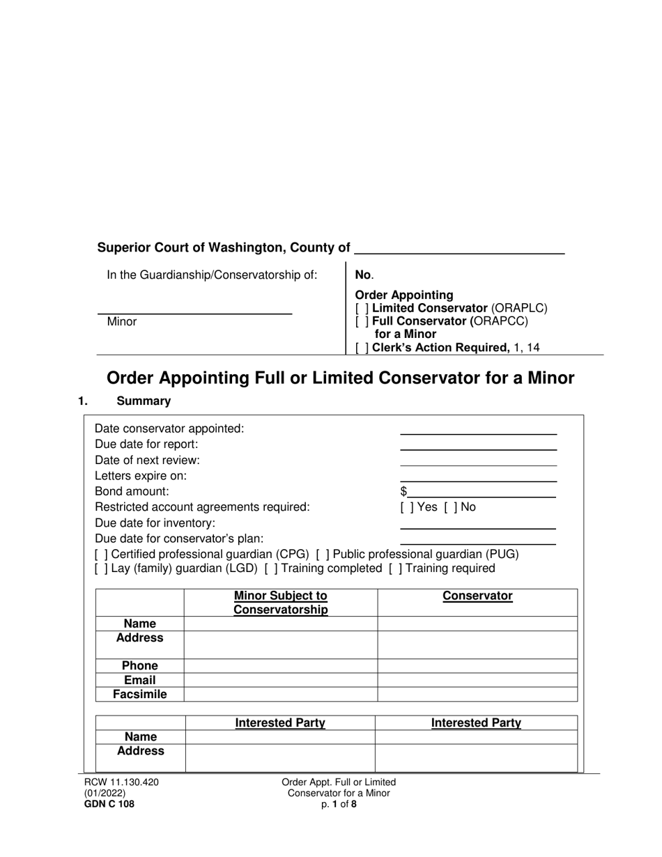 Form GDN C108 - Fill Out, Sign Online and Download Printable PDF ...