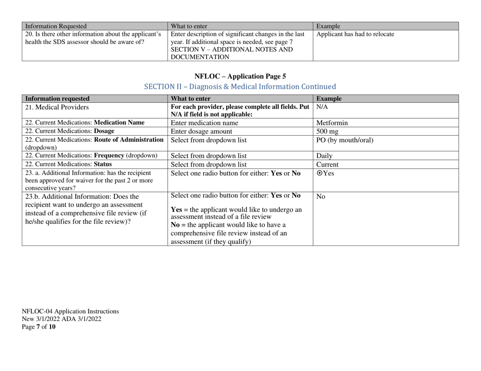 Download Instructions for Form NFLOC-04 Application for Ali/Apdd/Ccmc PDF | Templateroller