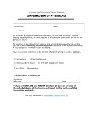 Arkansas Confirmation of Attendance - Fill Out, Sign Online and ...