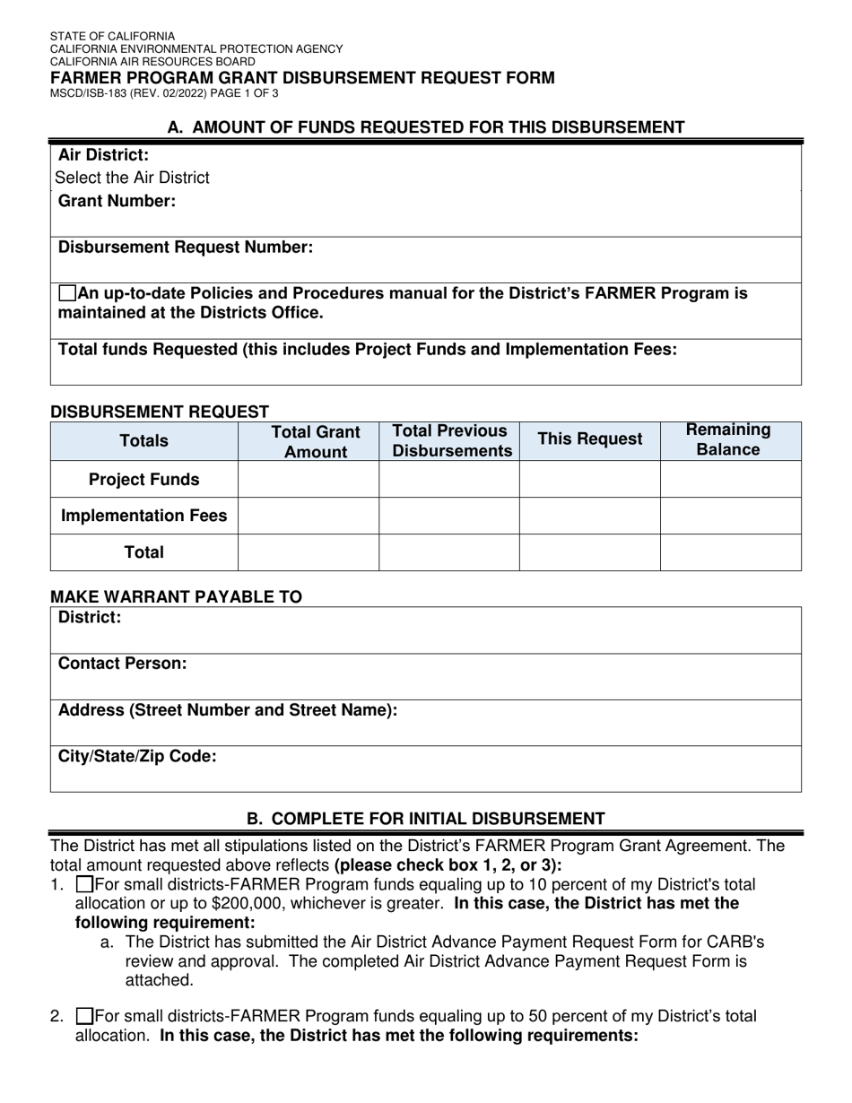 Form MSCD/ISB-183 - Fill Out, Sign Online and Download Fillable PDF ...