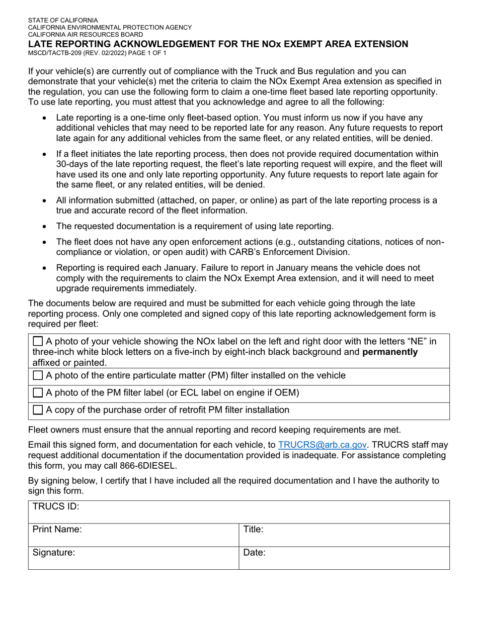 Form MSCD/TACTB-209 - Fill Out, Sign Online and Download Fillable PDF ...