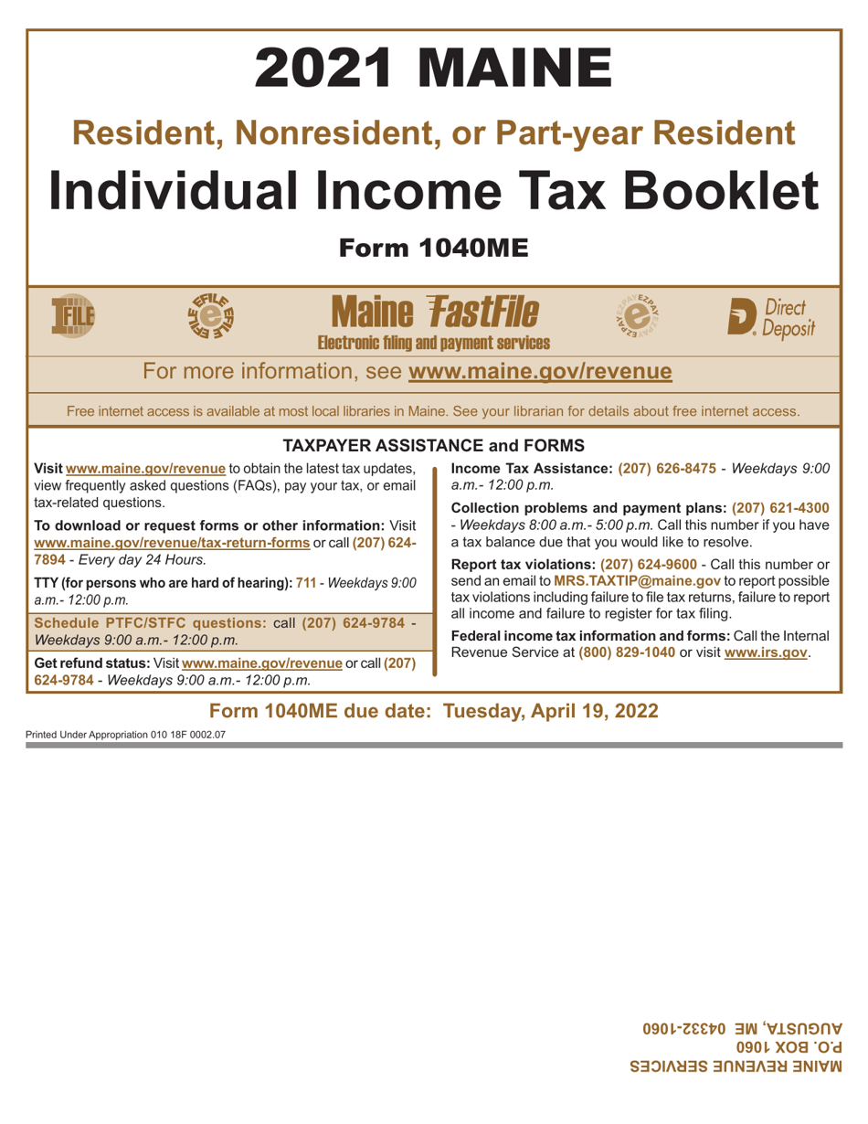 Download Instructions for Form 1040ME Maine Individual Income Tax PDF ...