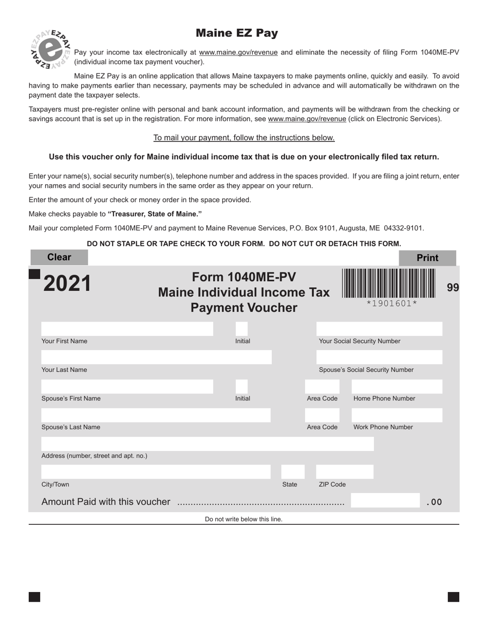 Form 1040ME-PV - 2021 - Fill Out, Sign Online and Download Fillable PDF ...