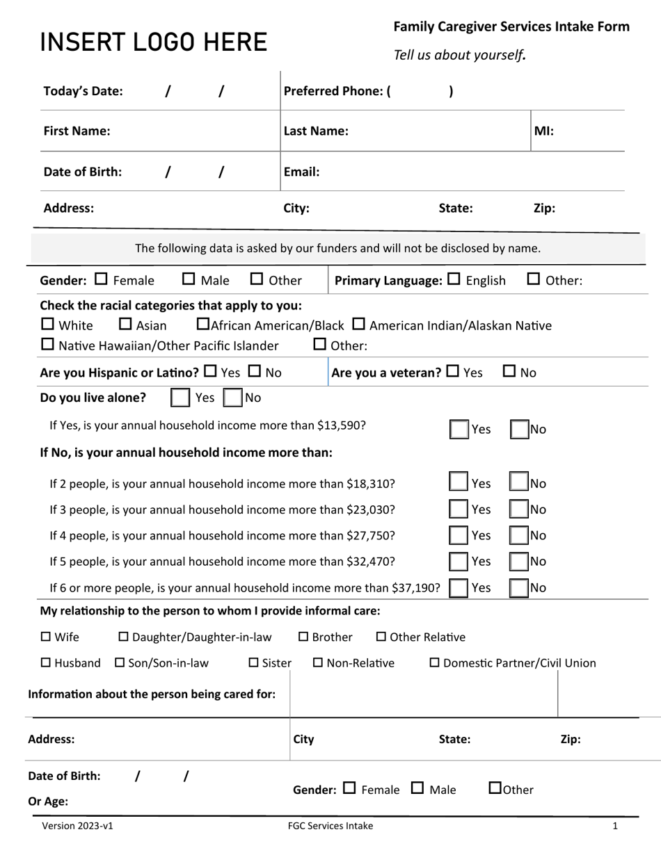 2023 Iowa Family Caregiver Services Intake Form - Fill Out, Sign Online ...