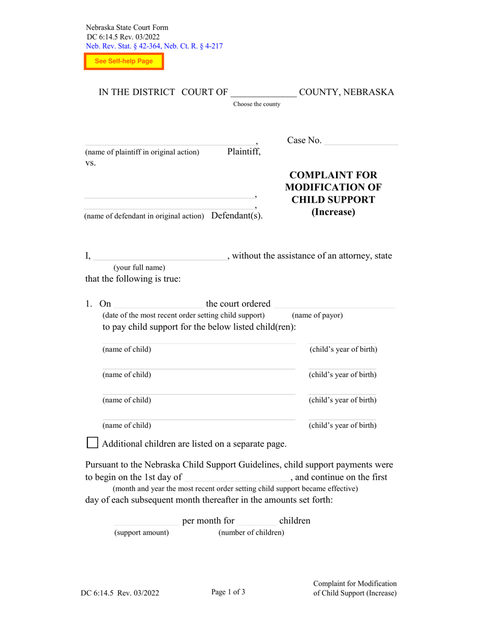 Form DC6:14.5 - Fill Out, Sign Online and Download Fillable PDF ...