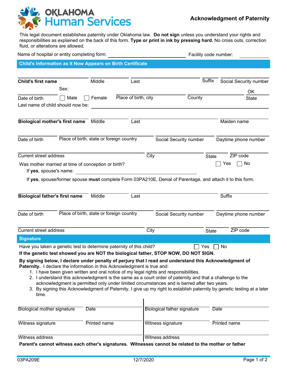 Form 03PA209E (CSED-209) - Fill Out, Sign Online and Download Fillable ...