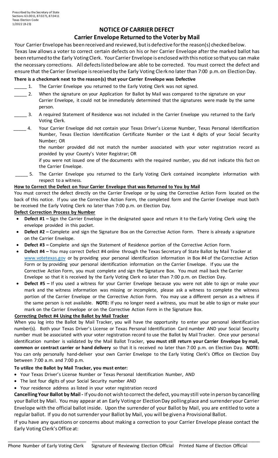 Form 8-23 - Fill Out, Sign Online and Download Fillable PDF, Texas ...