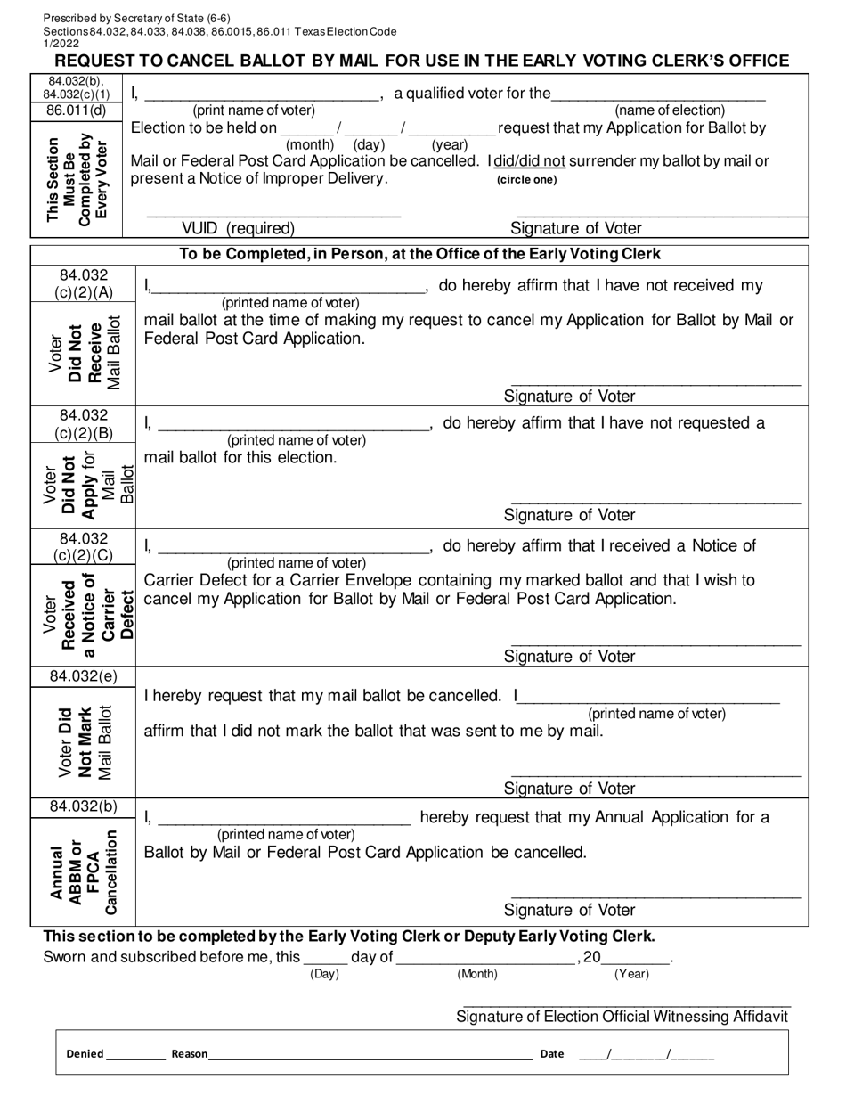 Form 6-6 - Fill Out, Sign Online and Download Printable PDF, Texas ...