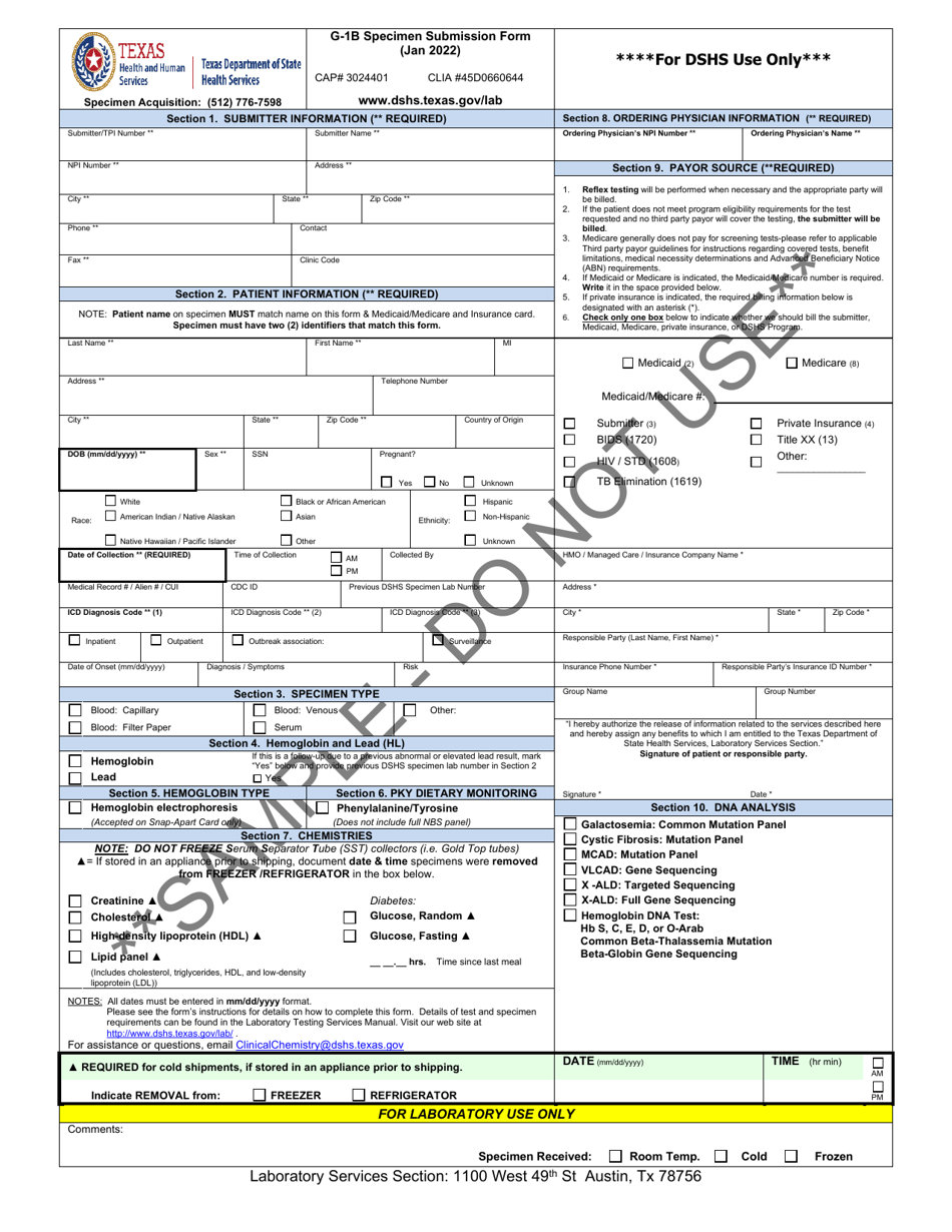 Form G-1B Download Printable PDF or Fill Online Biochemistry and ...
