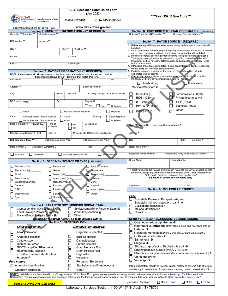 Form G-2B Download Printable PDF or Fill Online Bacteriology and ...