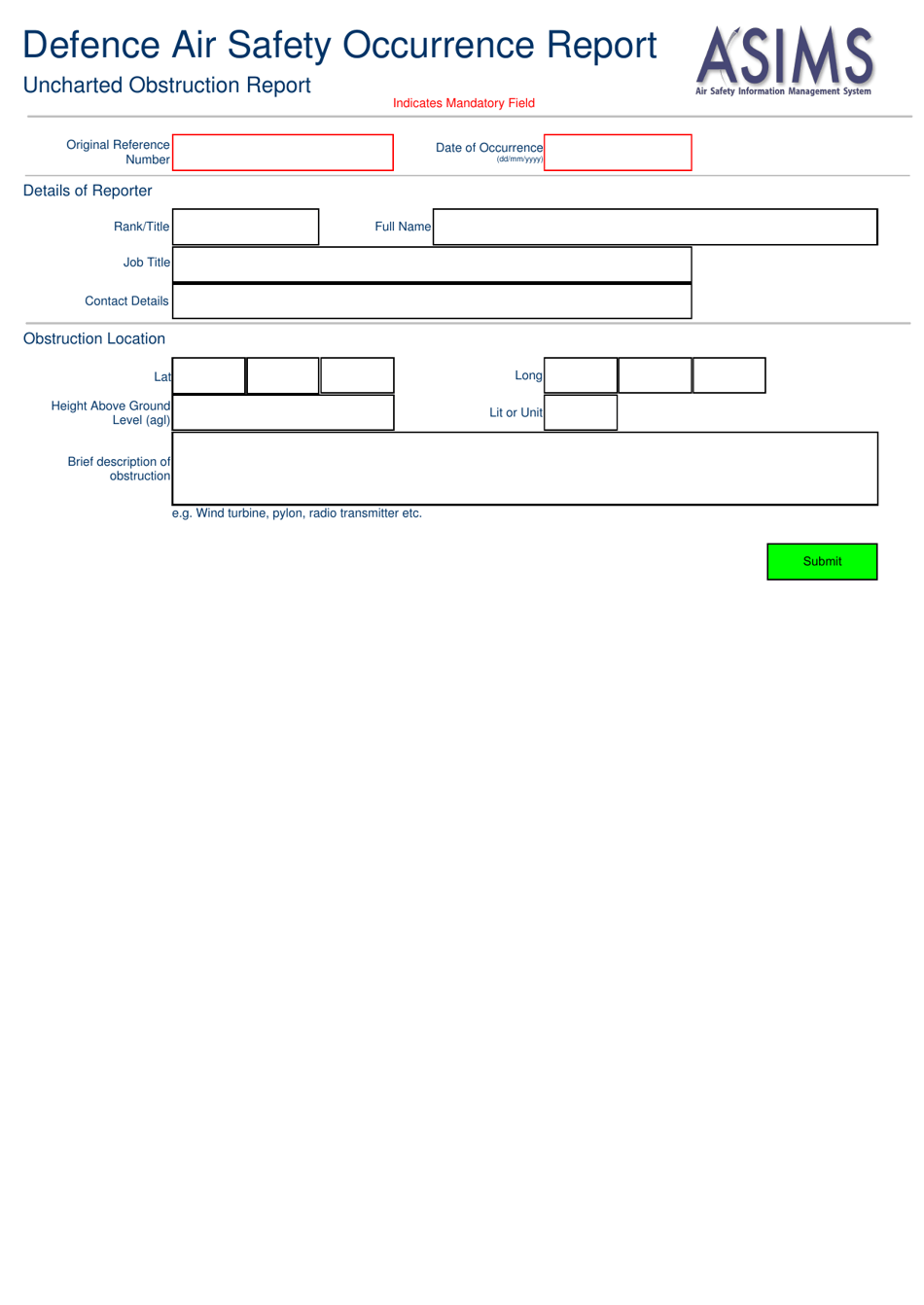 United Kingdom Defence Air Safety Occurrence Report - Unchartered ...