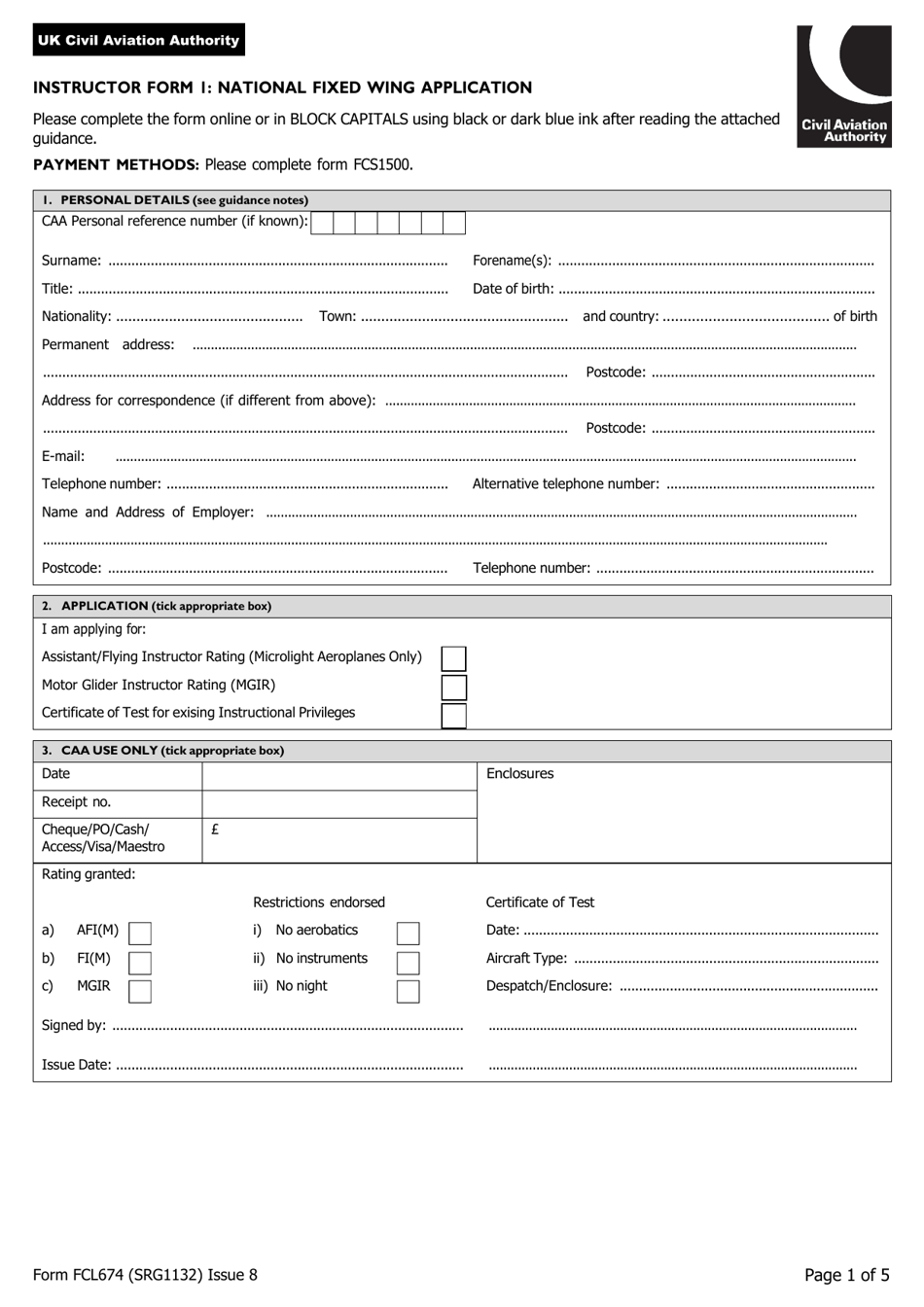 Instructor Form 1 (FCL674; SRG1132) - Fill Out, Sign Online and ...