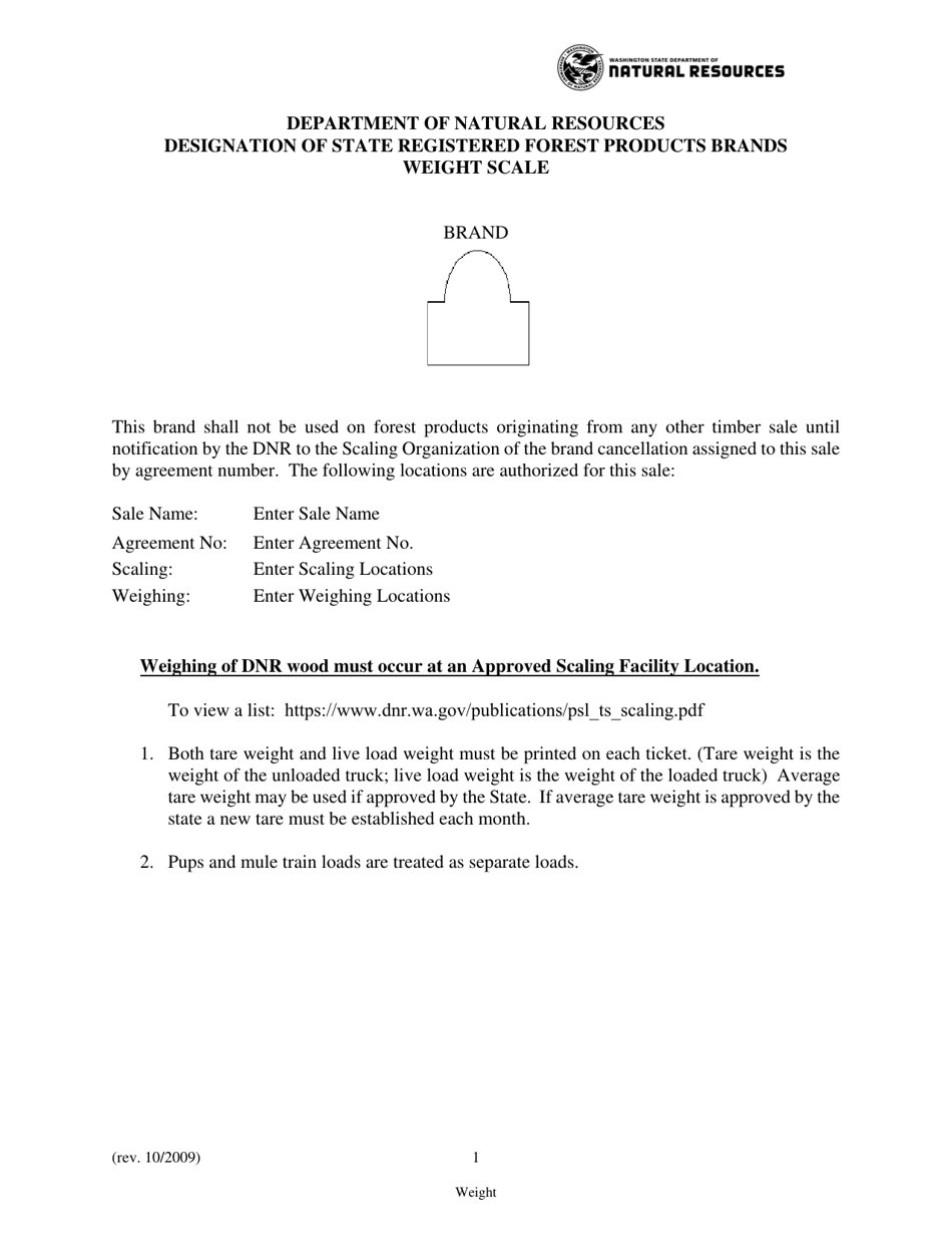 Washington Designation of State Registered Forest Products Brands ...