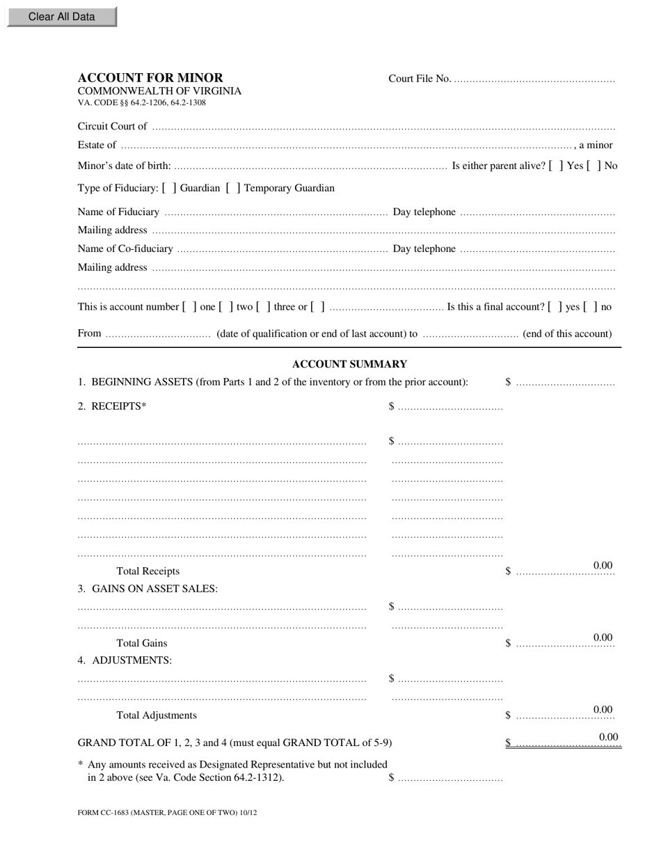 Form CC-1683 - Fill Out, Sign Online and Download Fillable PDF ...