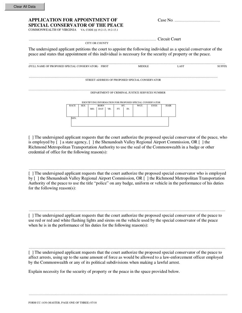 Form CC-1430 - Fill Out, Sign Online and Download Fillable PDF ...