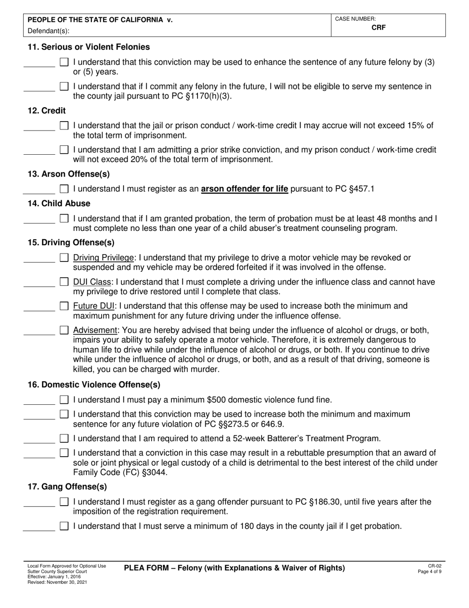 Form CR-02 - Fill Out, Sign Online and Download Printable PDF, County ... Form CR-02 - Fill Out, Sign Online and Download Printable PDF, County ...
