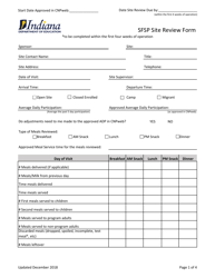 Indiana Sfsp Site Review Form - Fill Out, Sign Online and Download PDF ...