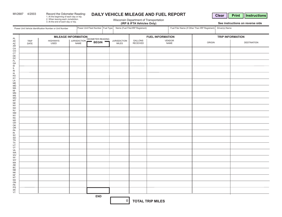 Form MV2687 - Fill Out, Sign Online and Download Fillable PDF ...