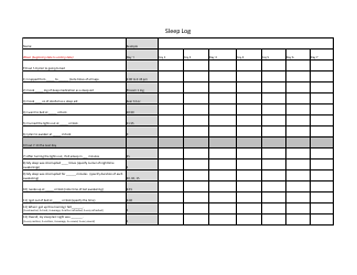 Sleep Log Templates PDF. download Fill and print for free. | Templateroller
