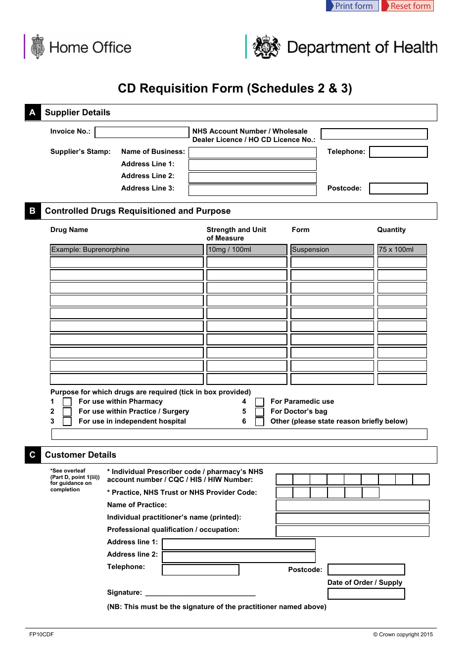 Form FP10CDF - Fill Out, Sign Online and Download Fillable PDF, United ...