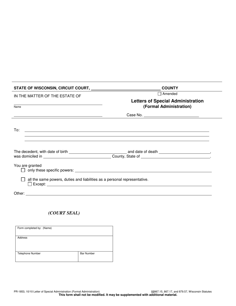 Form PR-1853 - Fill Out, Sign Online and Download Printable PDF ...