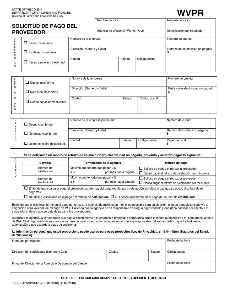 Formulario DCF-F-DWSP3147-S - Fill Out, Sign Online and Download ...
