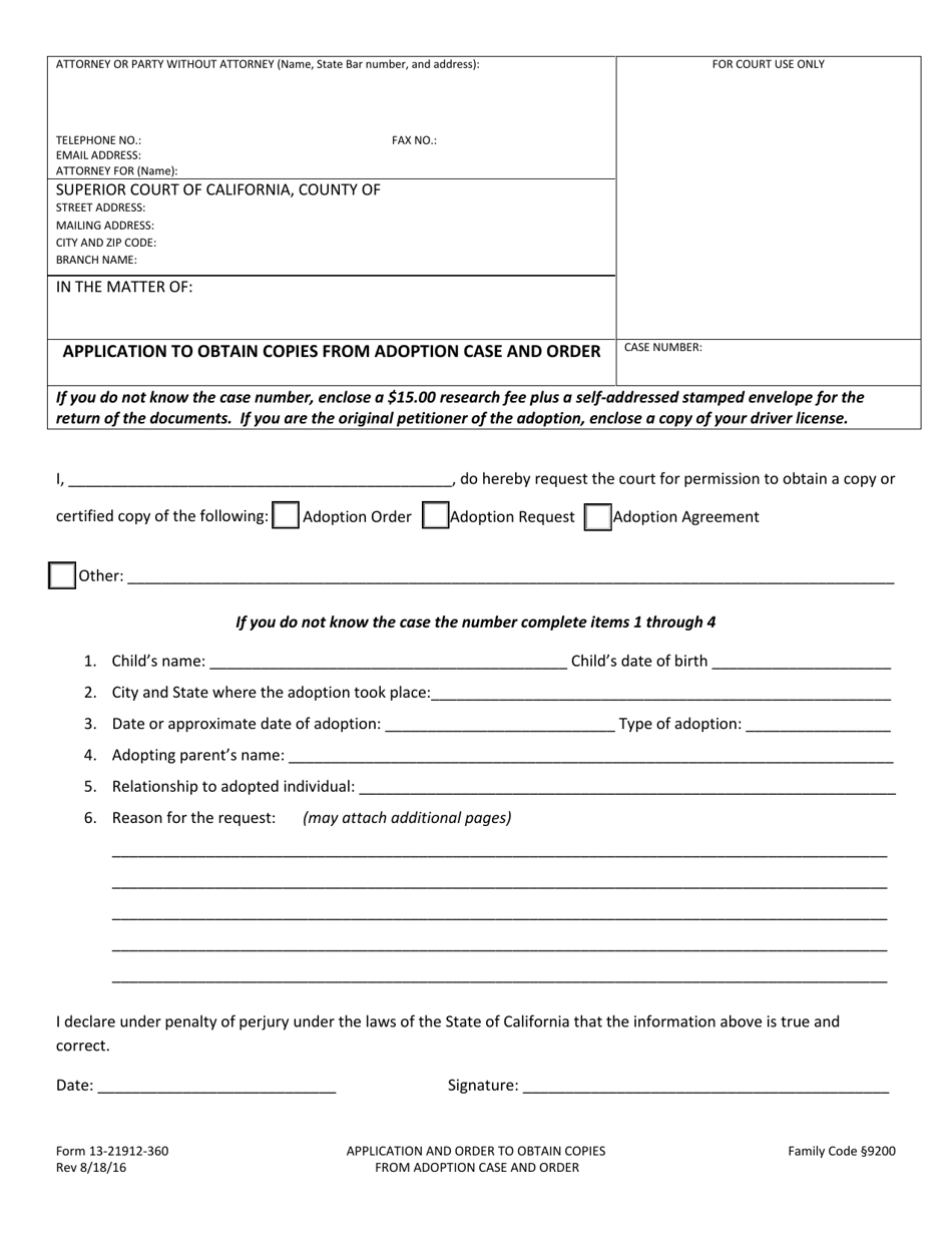 Form 13-21912-360 - Fill Out, Sign Online and Download Fillable PDF ...