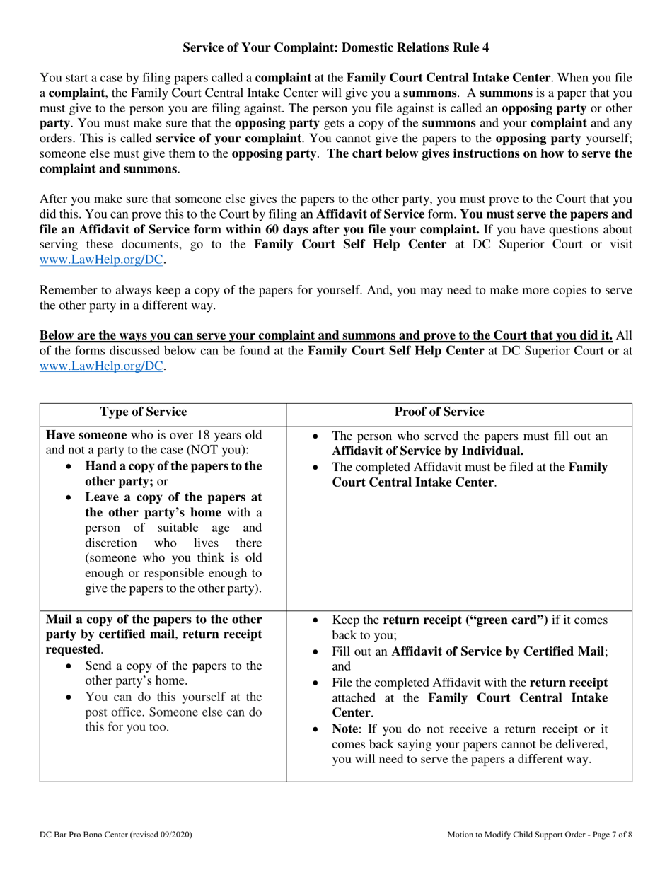 Washington D C Motion To Modify Child Support Order Fill Out Sign washington-d-c-motion-to-modify-child-support-order-fill-out-sign