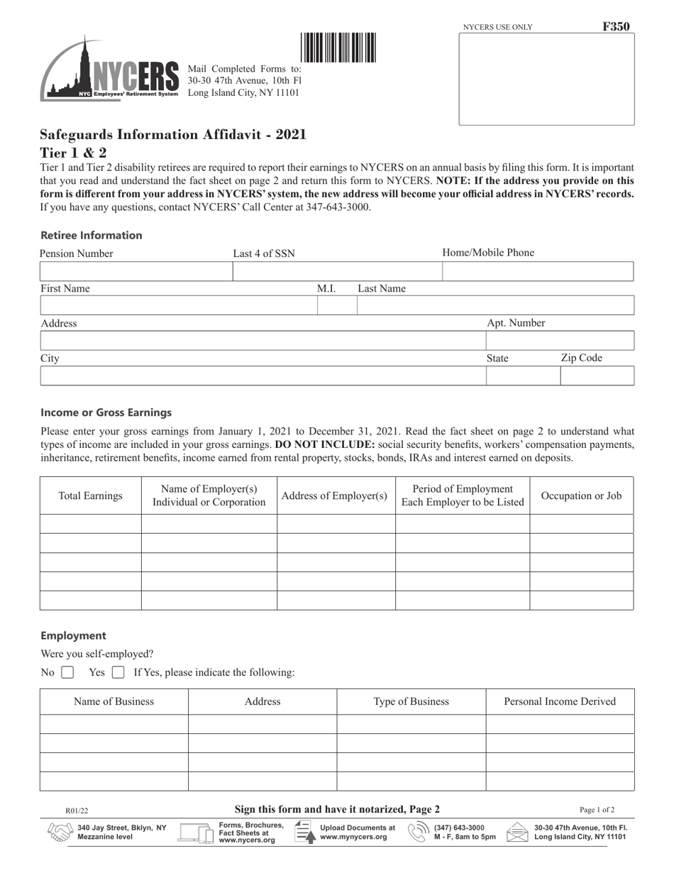 Form F350 - 2021 - Fill Out, Sign Online and Download Printable PDF ...