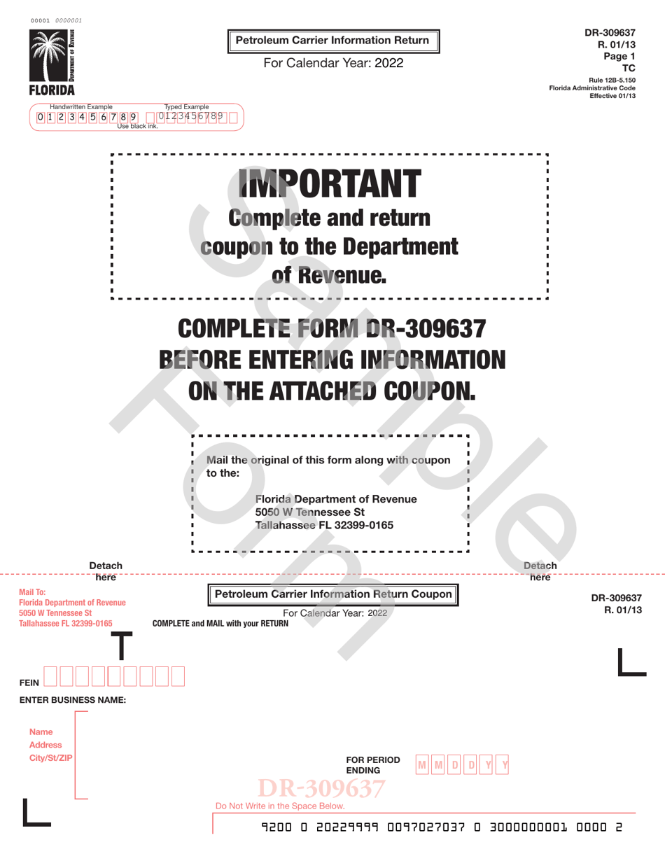 Form DR-309637 - 2022 - Fill Out, Sign Online and Download Printable ...