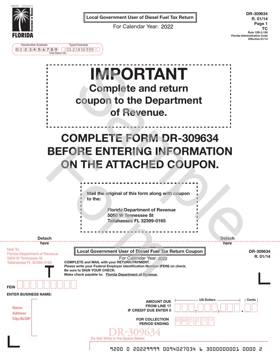 Form DR-309634 - 2022 - Fill Out, Sign Online and Download Printable ...