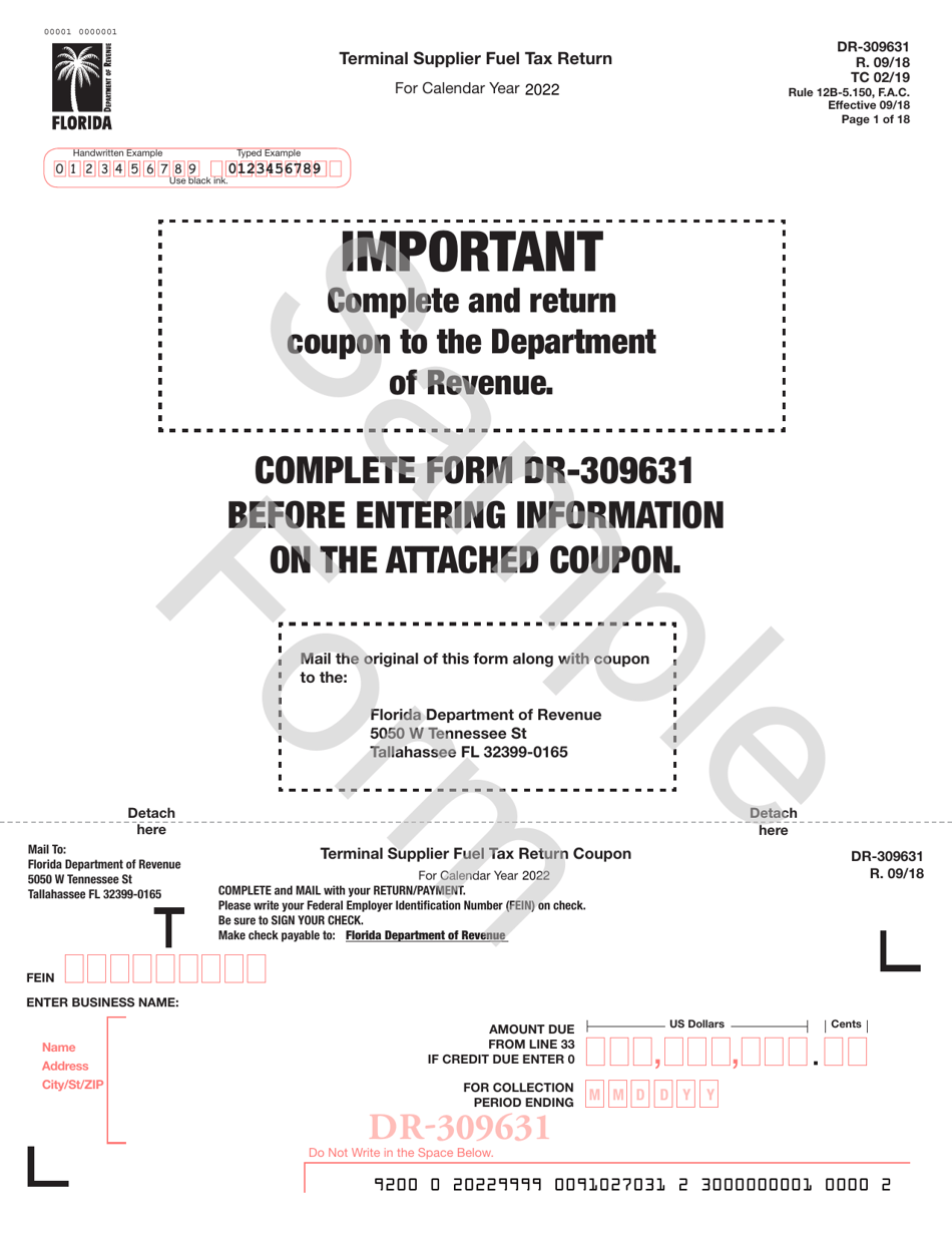 Form DR-309631 - 2022 - Fill Out, Sign Online and Download Printable ...