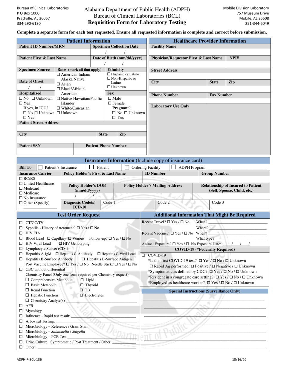 Form ADPH-F-BCL-136 - Fill Out, Sign Online and Download Printable PDF ...