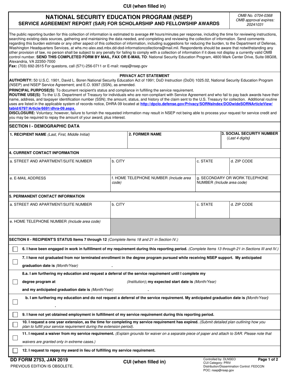 DD Form 2753 - Fill Out, Sign Online and Download Fillable PDF ...