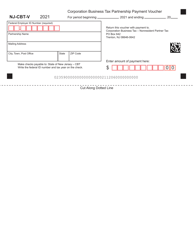 Form NJ-CBT-V - 2021 - Fill Out, Sign Online and Download Fillable PDF, New Jersey | Templateroller