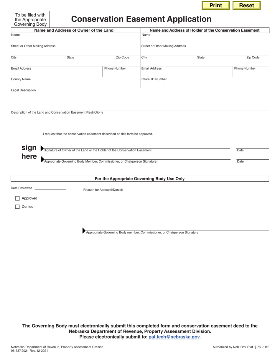 Nebraska Conservation Easement Application - Fill Out, Sign Online and ...