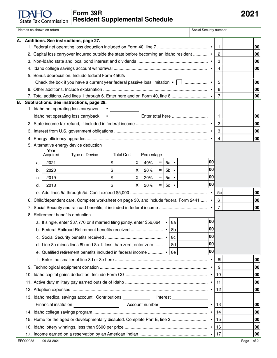 Form 39R (EFO00088) - 2021 - Fill Out, Sign Online and Download ...