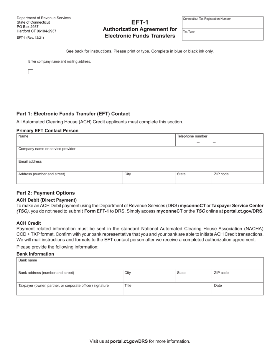 Form EFT-1 - Fill Out, Sign Online and Download Printable PDF ...