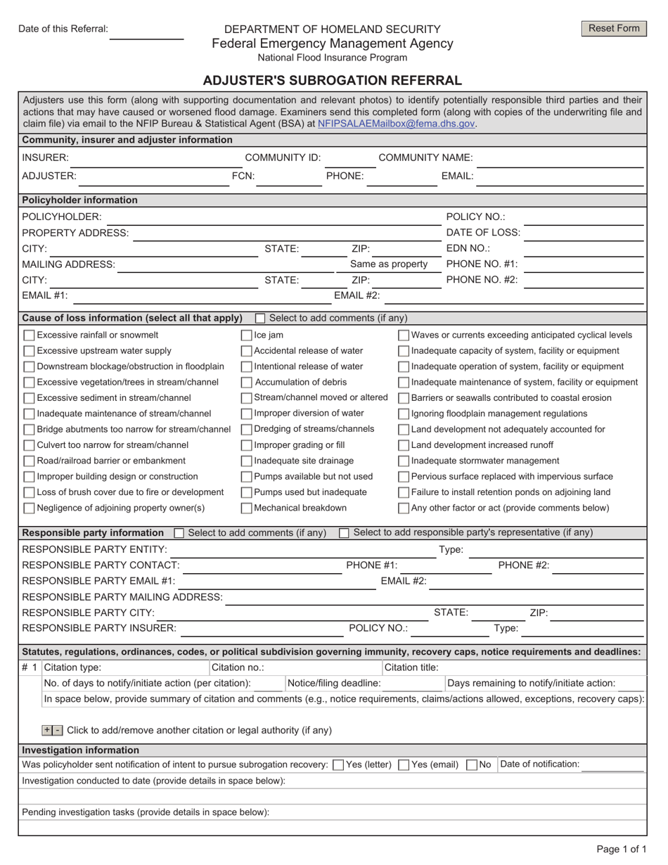 Adjuster's Subrogation Referral - Fill Out, Sign Online and Download ... Adjuster's Subrogation Referral - Fill Out, Sign Online and Download ...