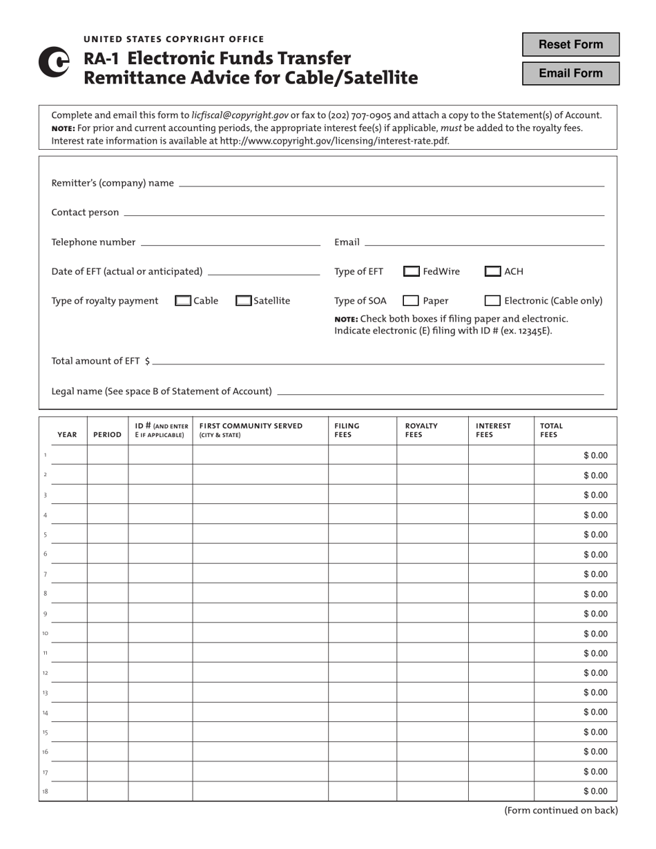 Form RA-1 - Fill Out, Sign Online and Download Fillable PDF ...