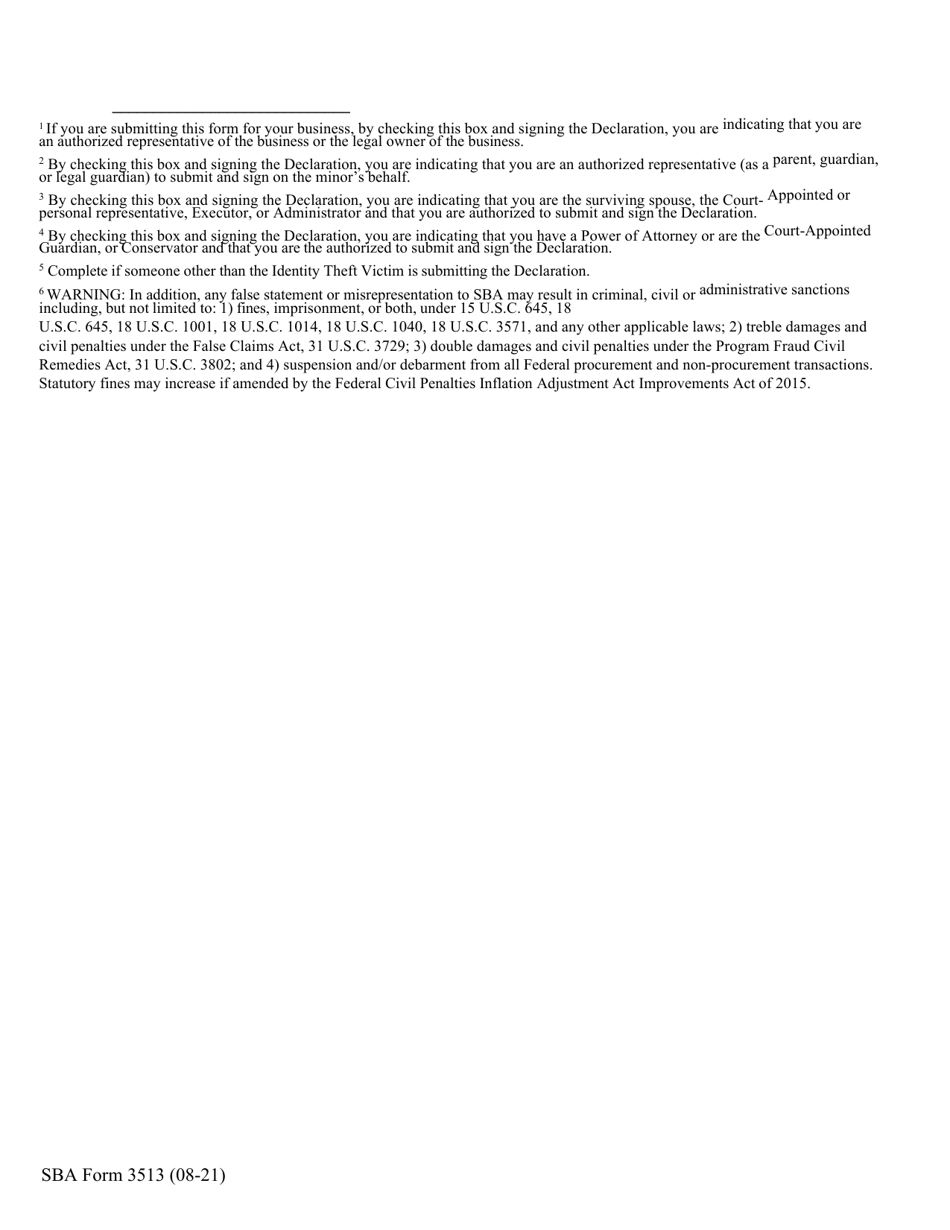 SBA Form 3513 - Fill Out, Sign Online and Download Fillable PDF ... SBA Form 3513 - Fill Out, Sign Online and Download Fillable PDF ...