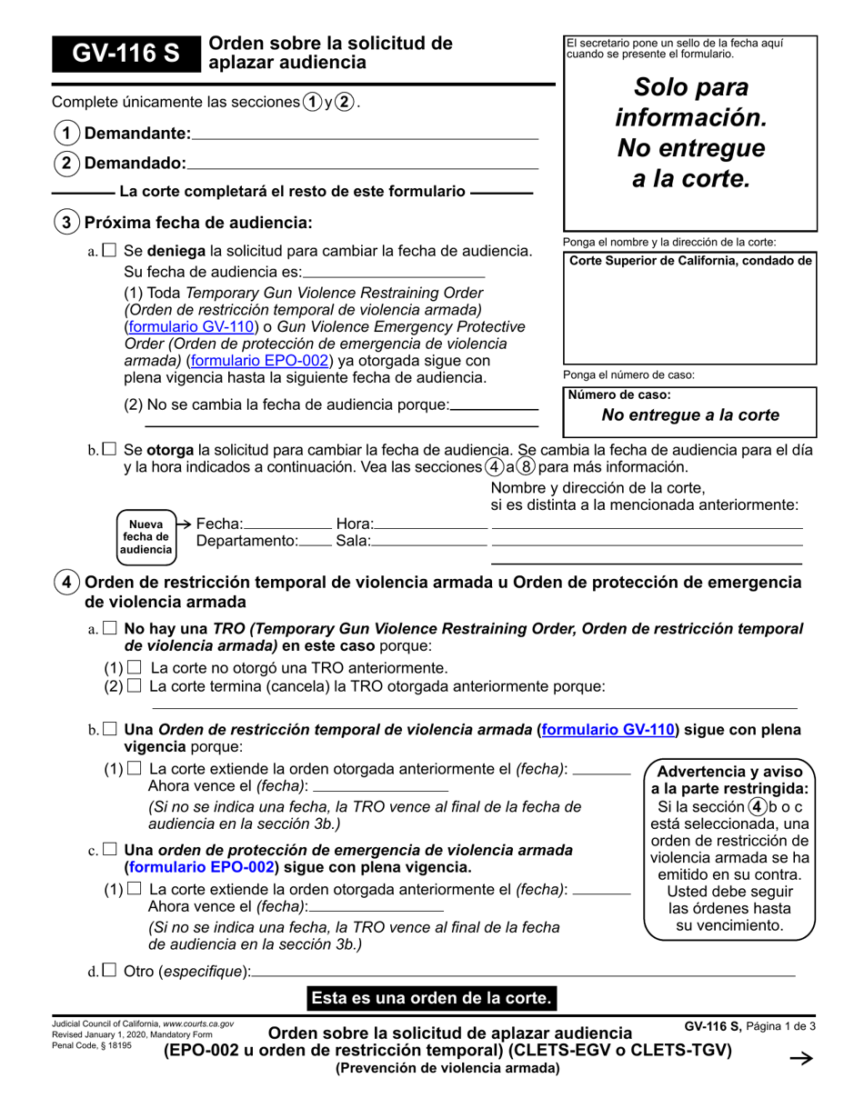 Formulario GV-116 - Fill Out, Sign Online and Download Printable PDF ...