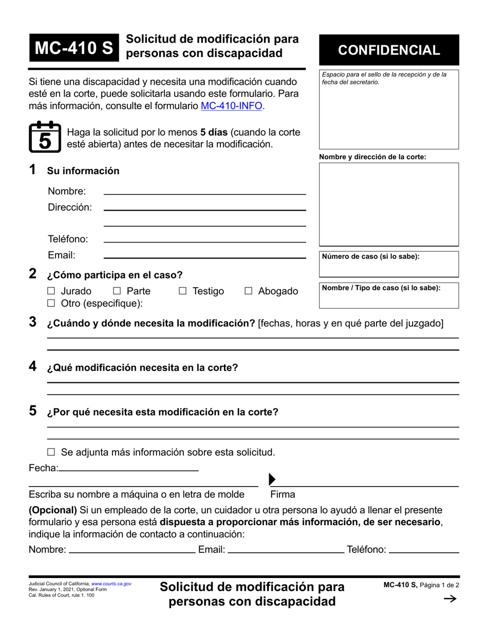 Formulario MC-410 - Fill Out, Sign Online and Download Printable PDF ...
