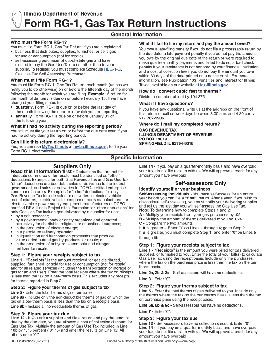 Download Instructions for Form RG-1, 423 Gas Tax Return PDF ...