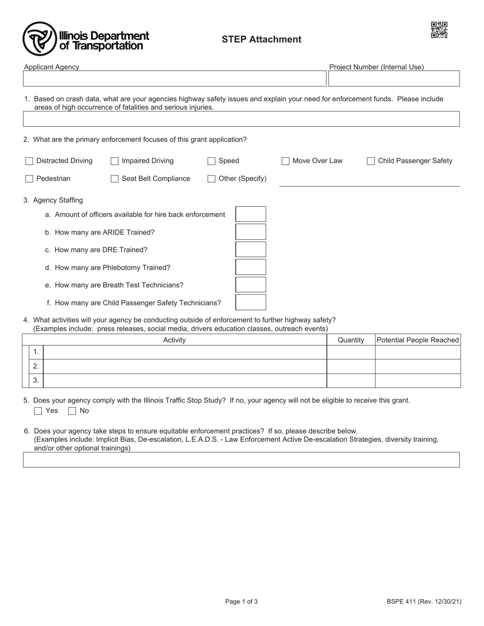 Form BSPE411 Download Fillable PDF or Fill Online Step Attachment ...