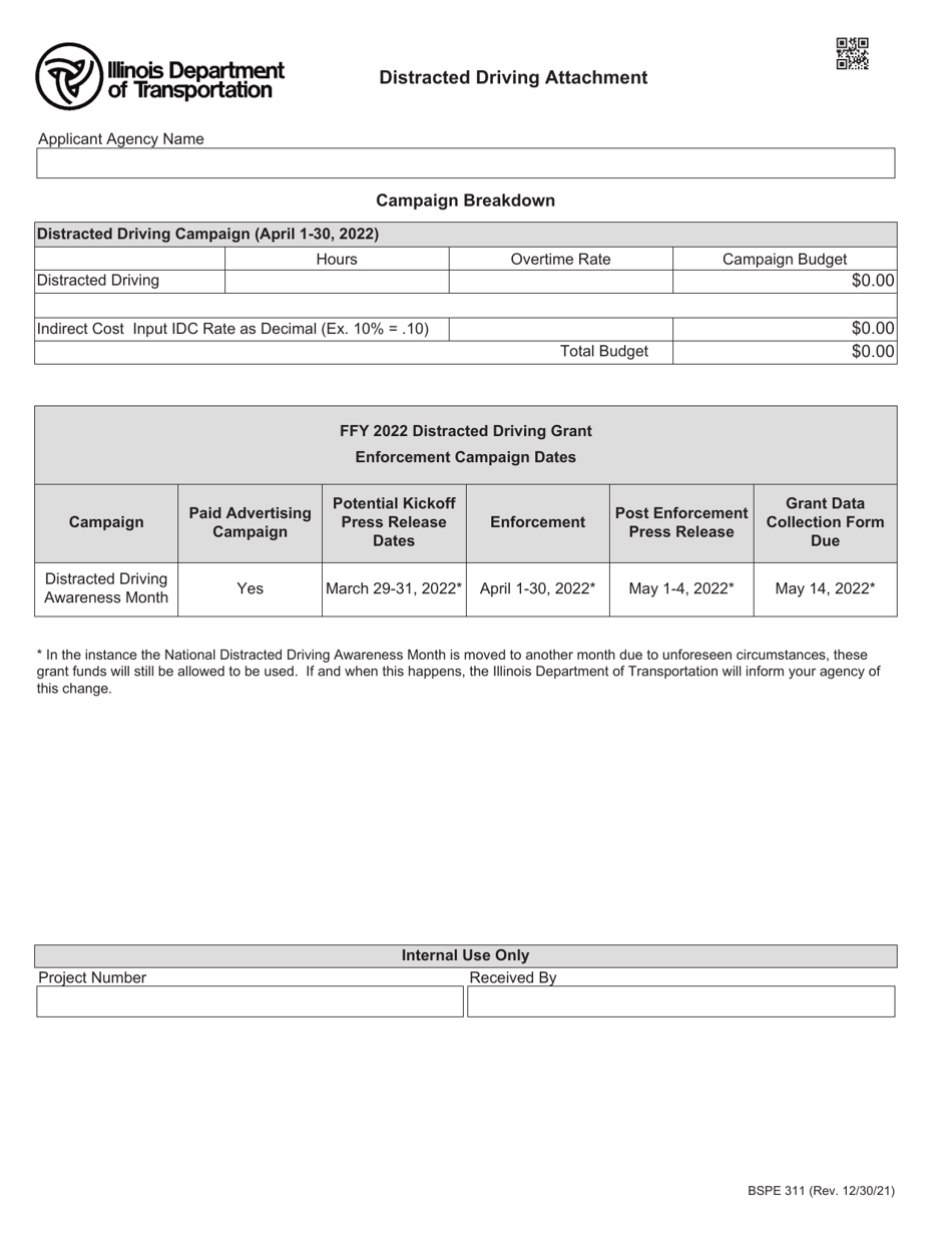 Form BSPE311 Download Fillable PDF or Fill Online Distracted Driving ...
