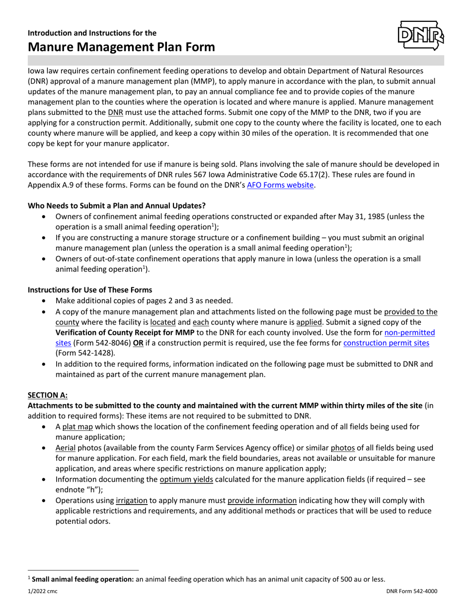 DNR Form 542-4000 - Fill Out, Sign Online and Download Fillable PDF ...